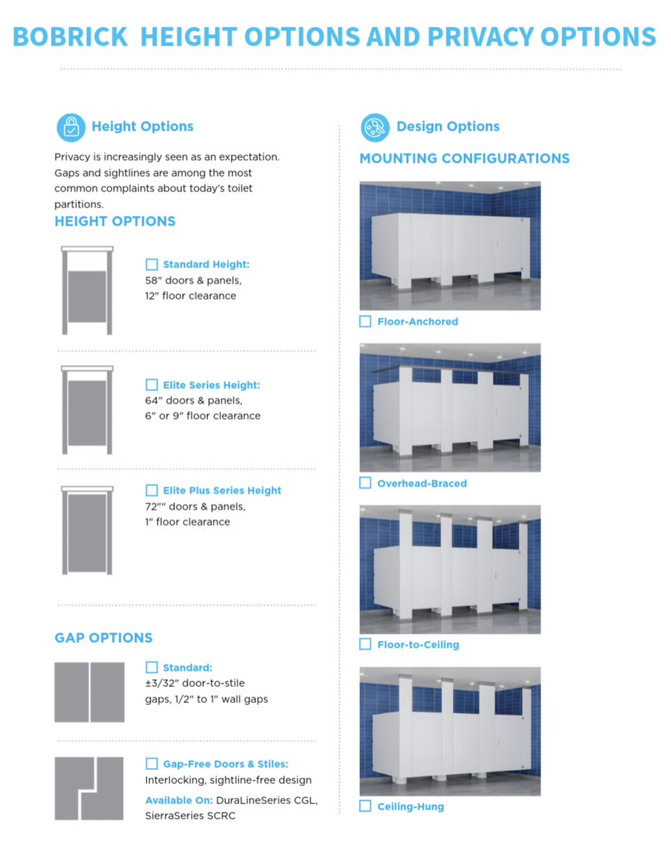 Bathroom Partition Heights - Find Out Here |ToiletPartitions.com