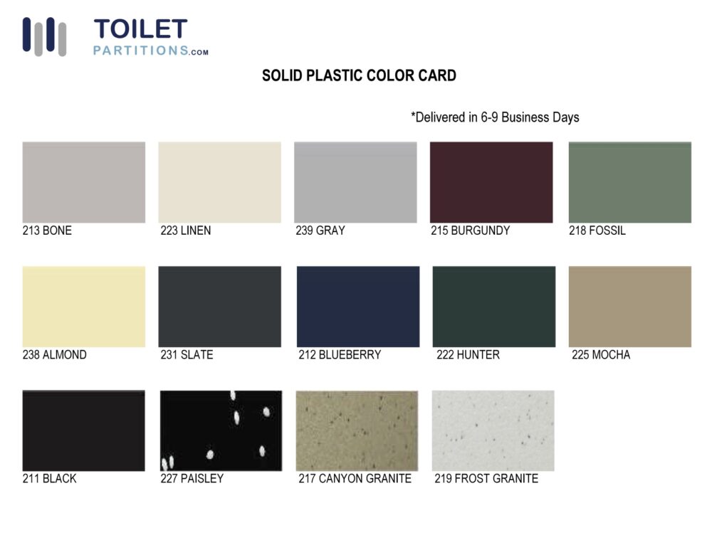 Quick Ship Colors - Toilet Partitions - Toilet Partitions